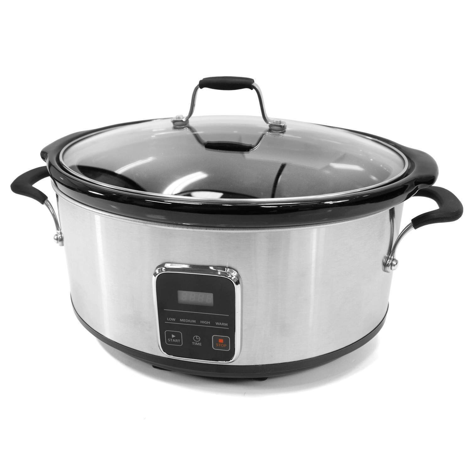 electriQ 6.2L Slow Cooker with Digital LED Display & Cool Touch Handles ...