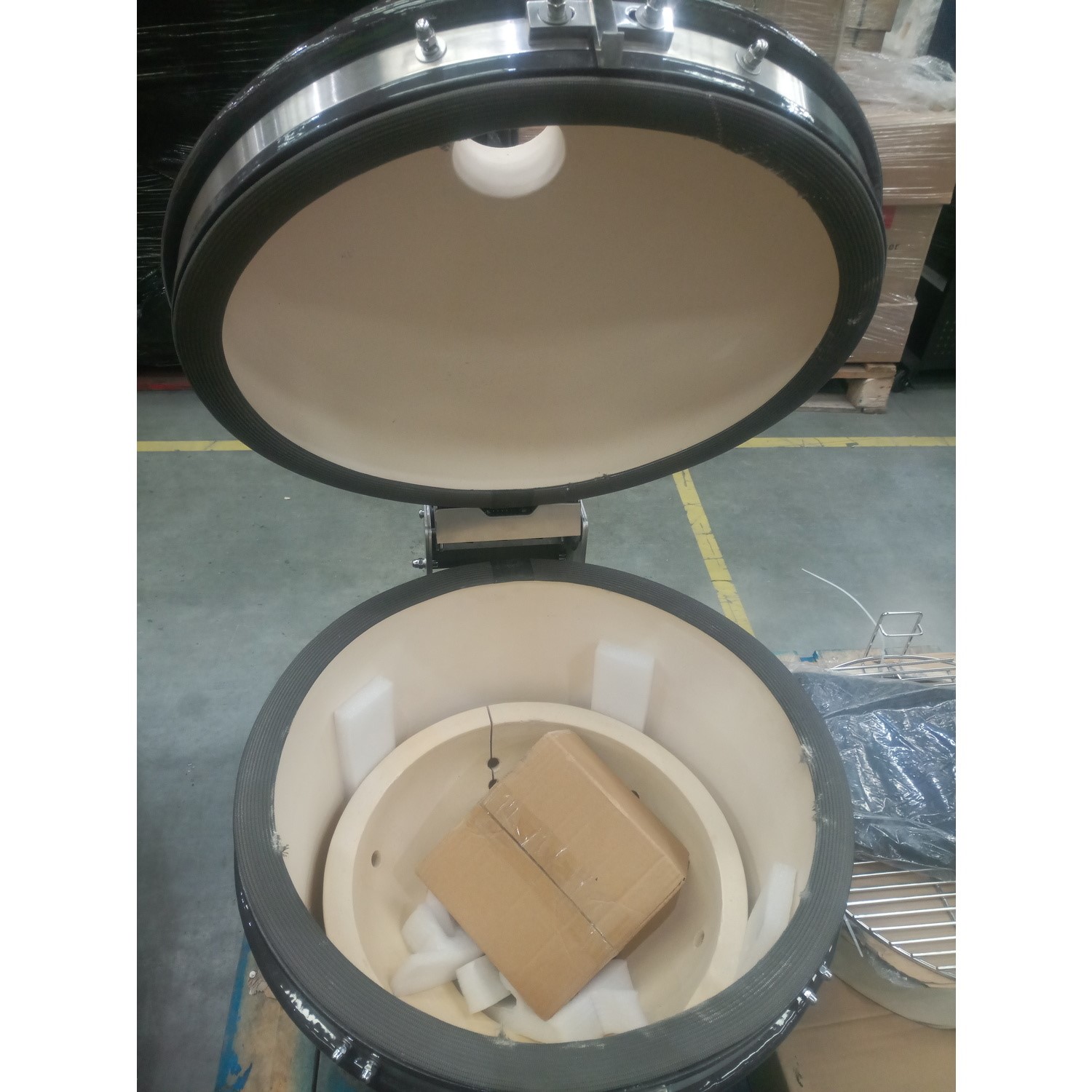 GRADE A3 - 22 Inch Charcoal Ceramic Kamado Style Kettle Grill Egg BBQ ...