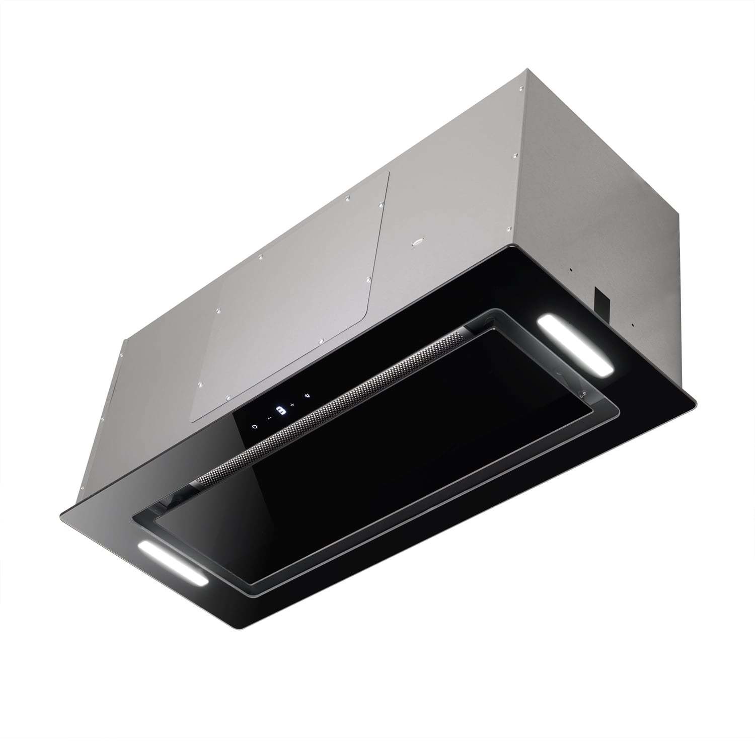electriQ 72cm Glass Canopy Cooker Hood - Black | electriQ