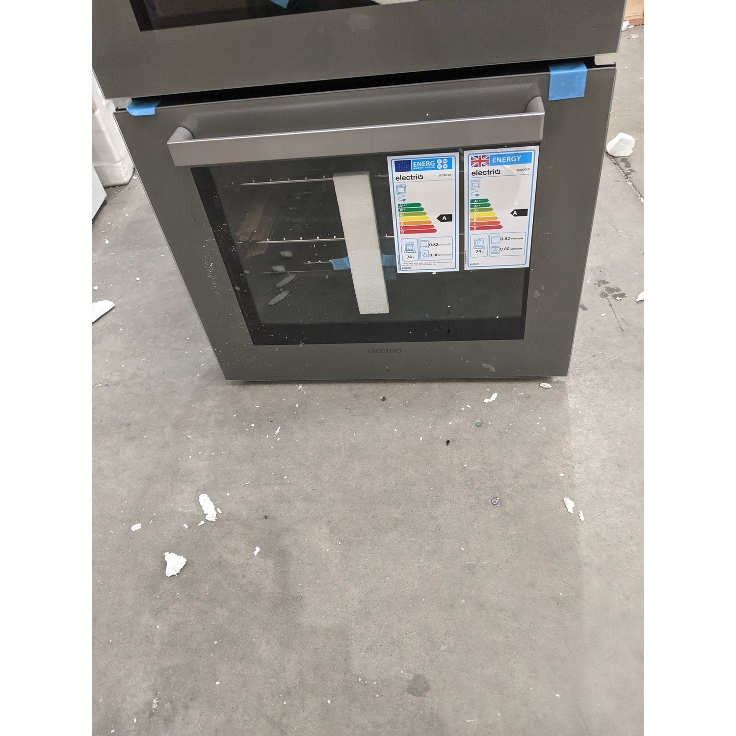 Refurbished electriQ EQDO1LG Built In Electric Double Oven Lunar Grey ...