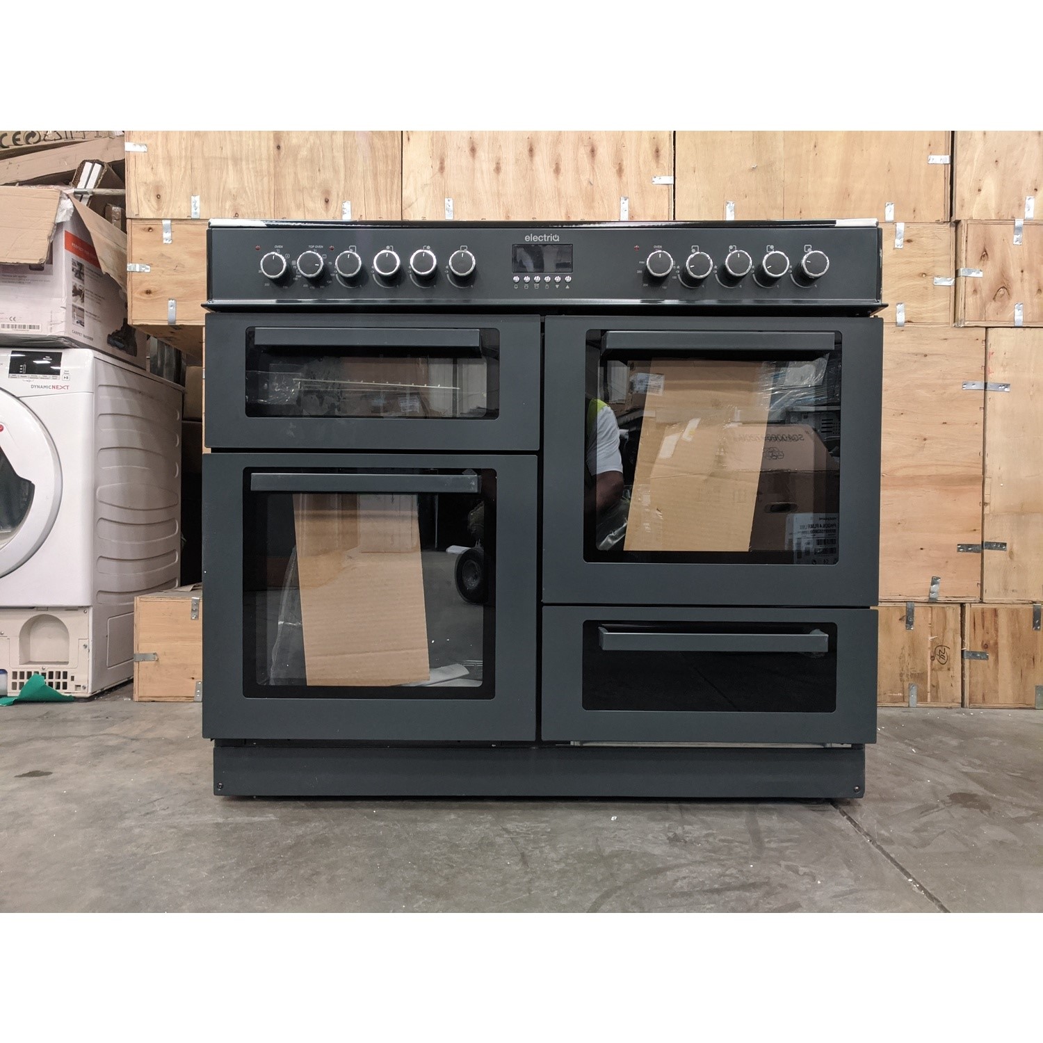 Refurbished electriQ EQRANGE100SLATE 100cm Dual Fuel Range Cooker ...