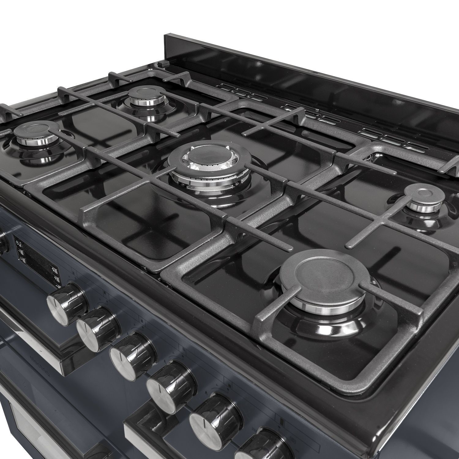 electriQ 90cm Dual Fuel Triple Cavity Range Cooker - Charcoal Grey ...