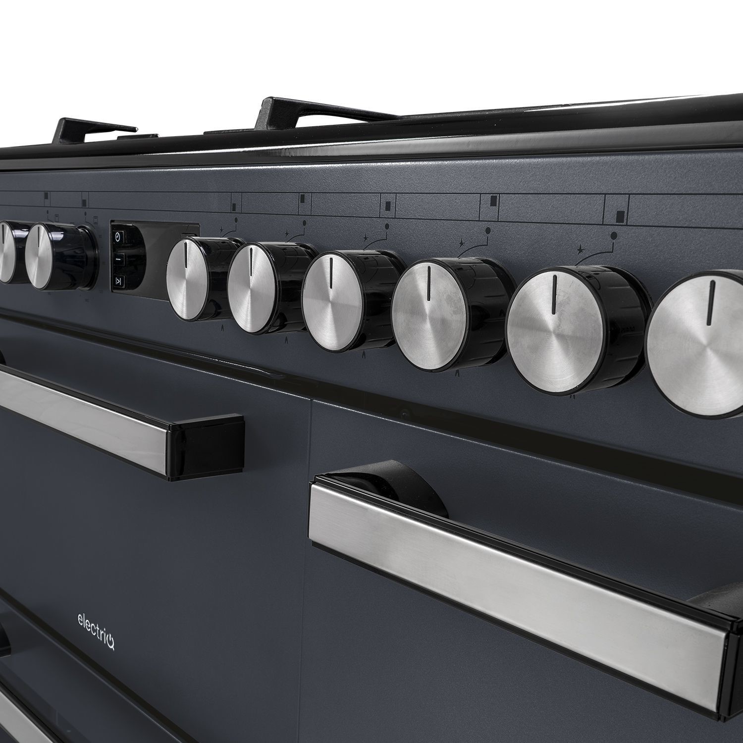 electriQ 90cm Dual Fuel Triple Cavity Range Cooker - Charcoal Grey ...