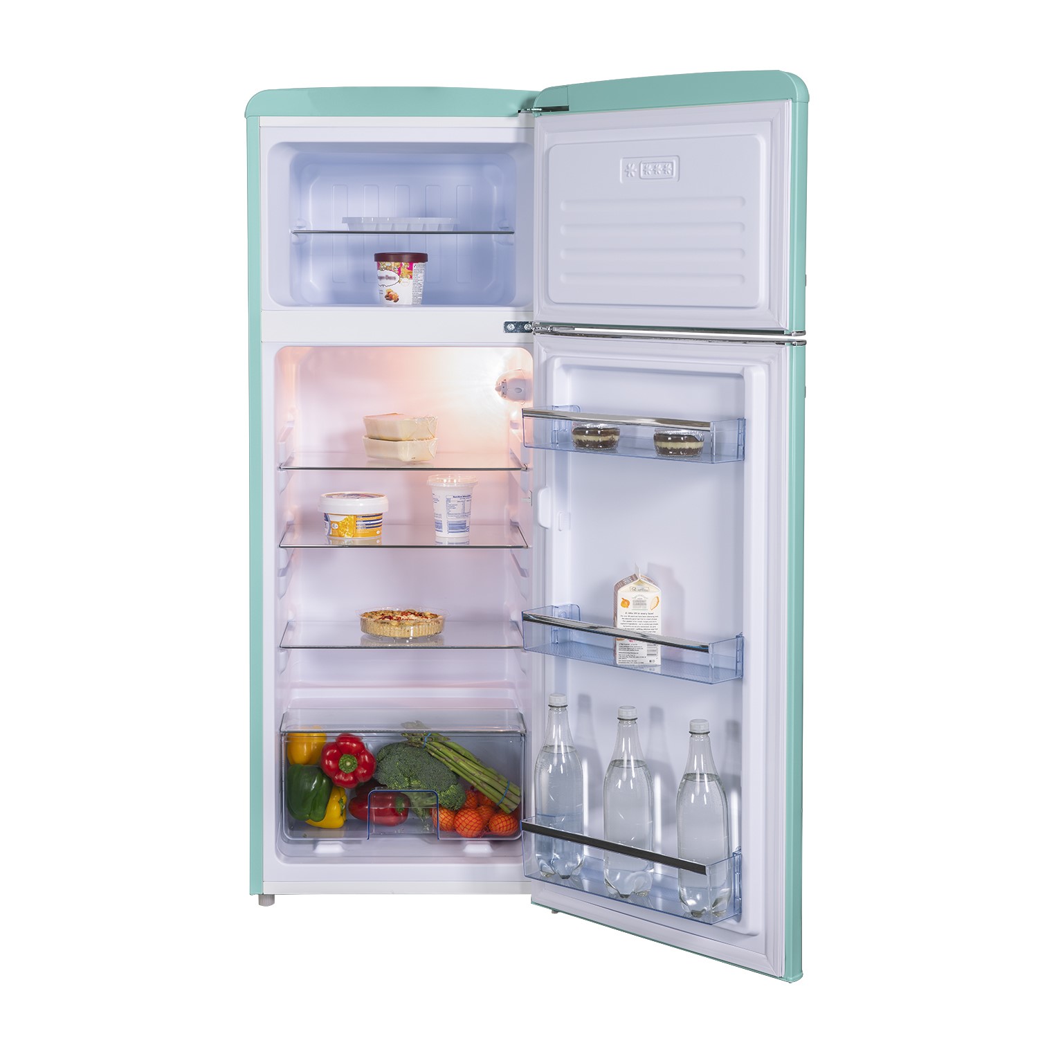 electriQ 208 Litre 80/20 Freestanding Fridge Freezer - Blue | electriQ
