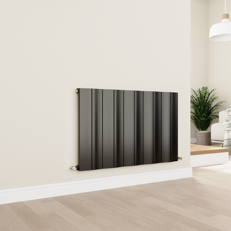 Eco Vivante Midnight Black Horizontal Wave Designer Aluminium Radiator ...