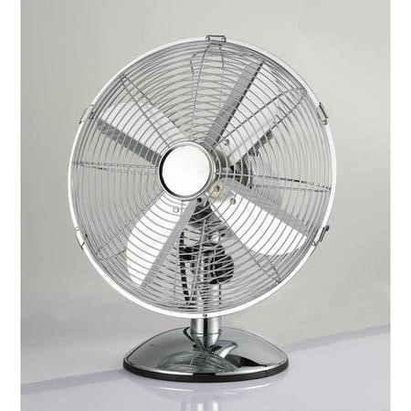Refurbished electriQ 12 Inch Inch Chrome Desk Fan With Oscillating ...