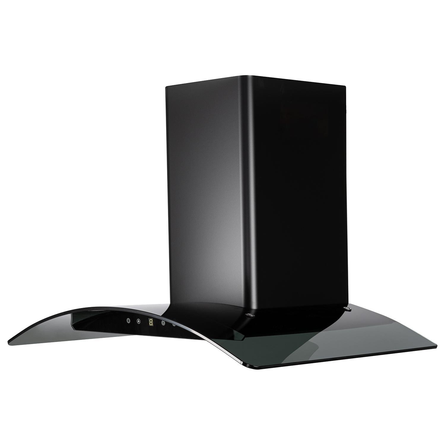 electriQ 60cm Touch Control Curved Glass Cooker Hood - Black | electriQ