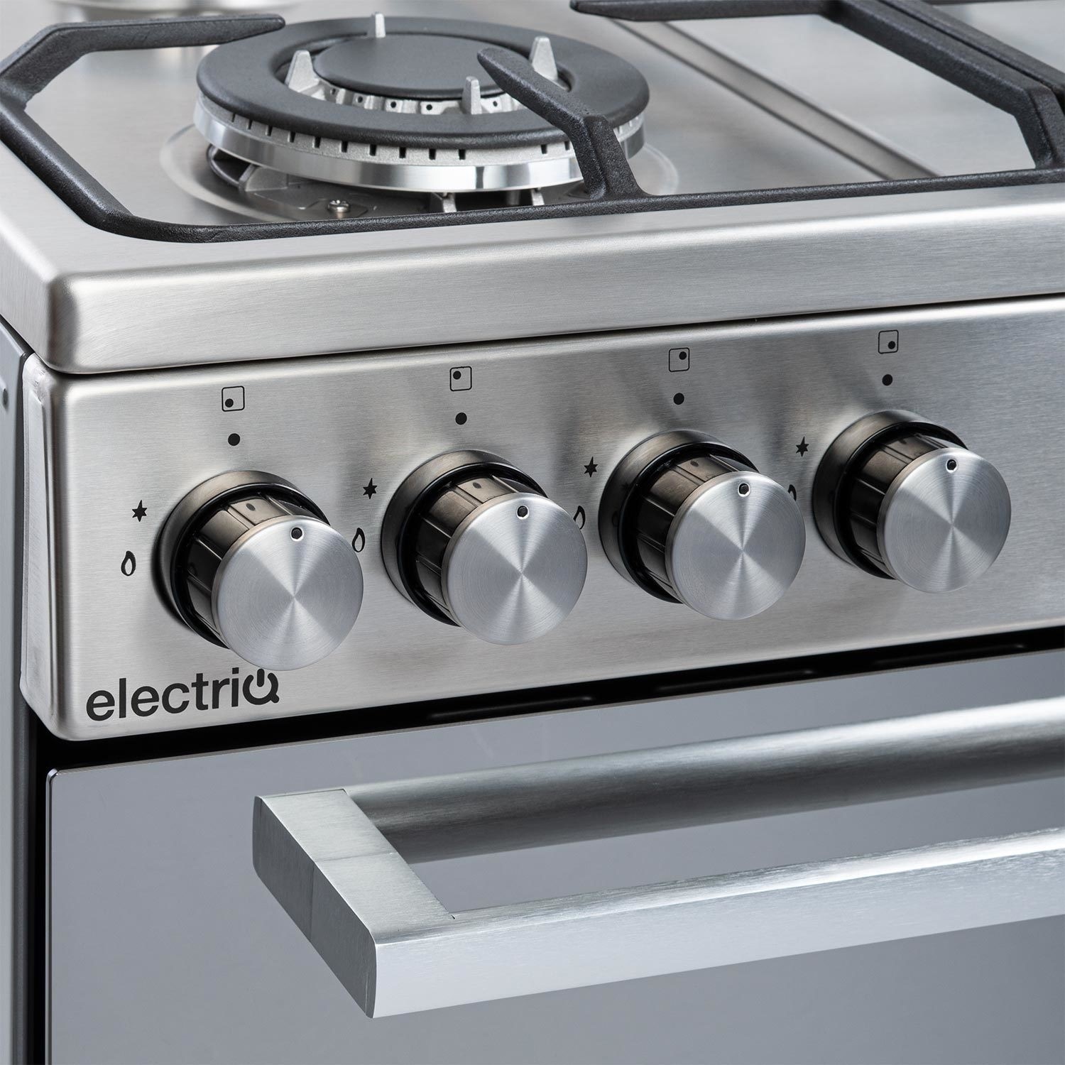 electriQ 60cm Double Oven Dual Fuel Cooker with Mirror Door | electriQ
