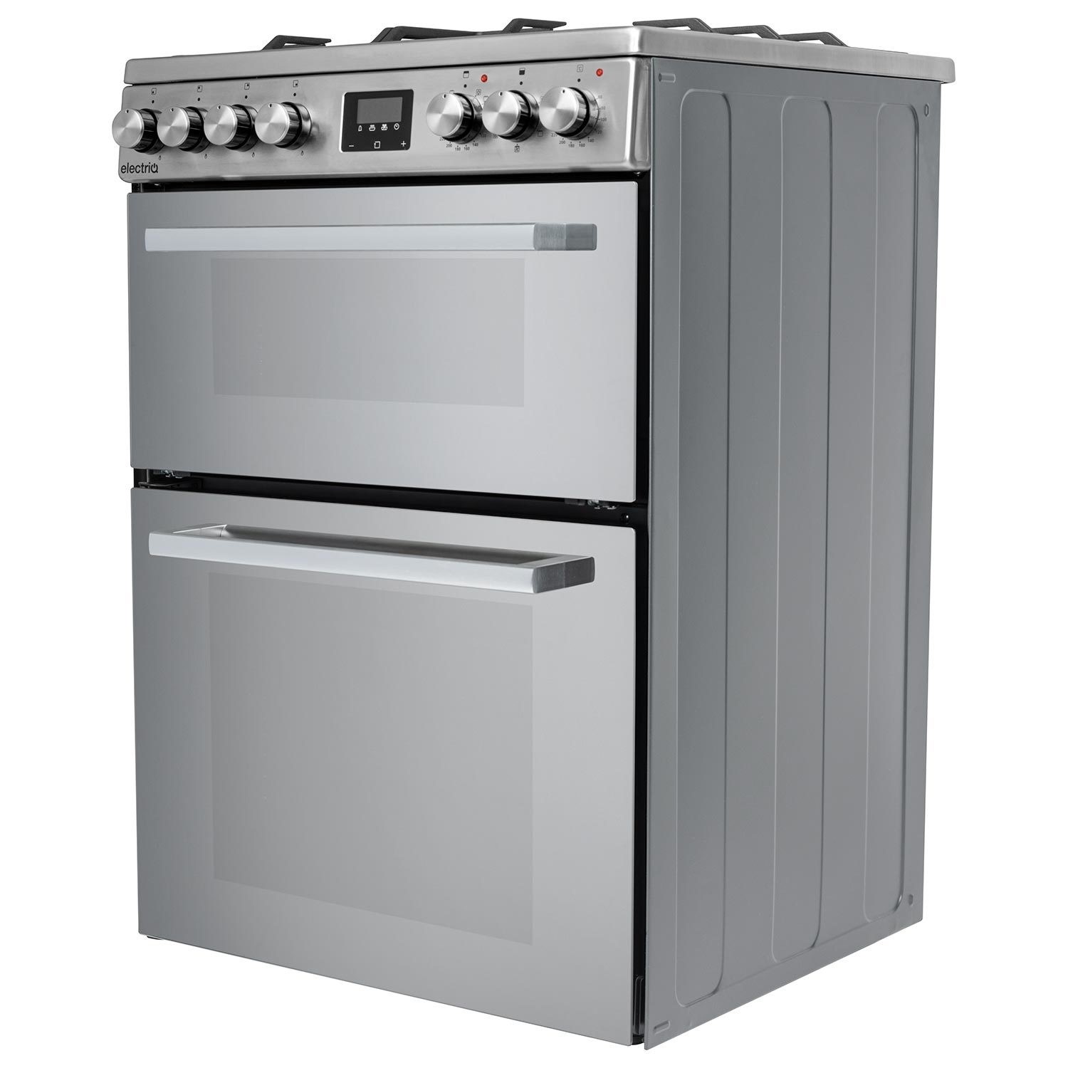 electriQ 60cm Double Oven Dual Fuel Cooker with Mirror Door | electriQ