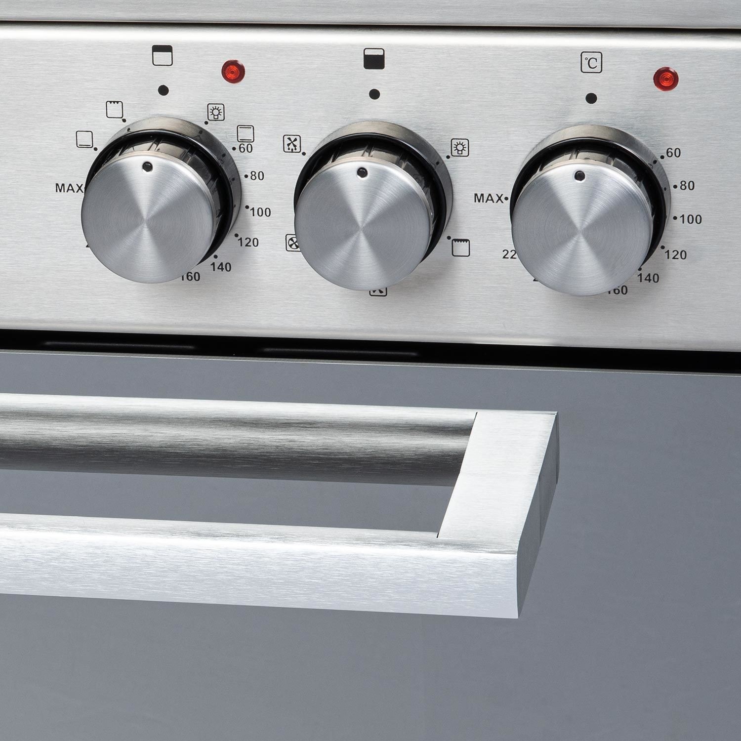 electriQ 60cm Double Oven Dual Fuel Cooker with Mirror Door | electriQ