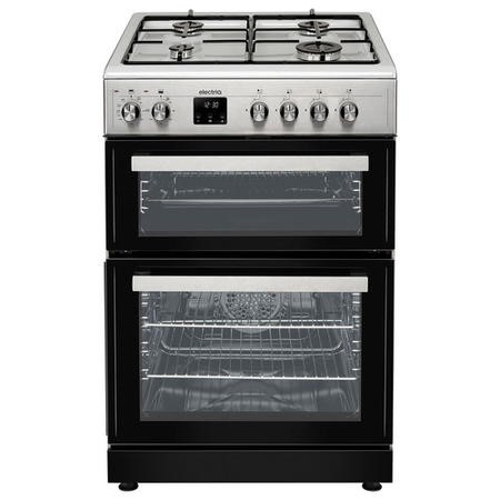 Refurbished electriQ EQDFC360SIL 60cm Dual Fuel Cooker with Double Oven ...