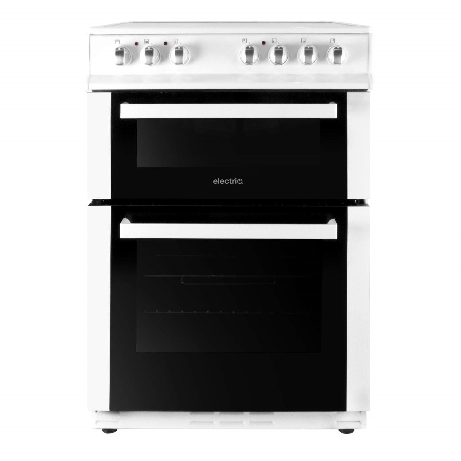 electriQ 60cm Electric Cooker with Twin Cavity and Ceramic Hob - White ...