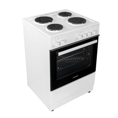 electriQ 60cm Electric Cooker with Sealed Plate Hob White electriQ