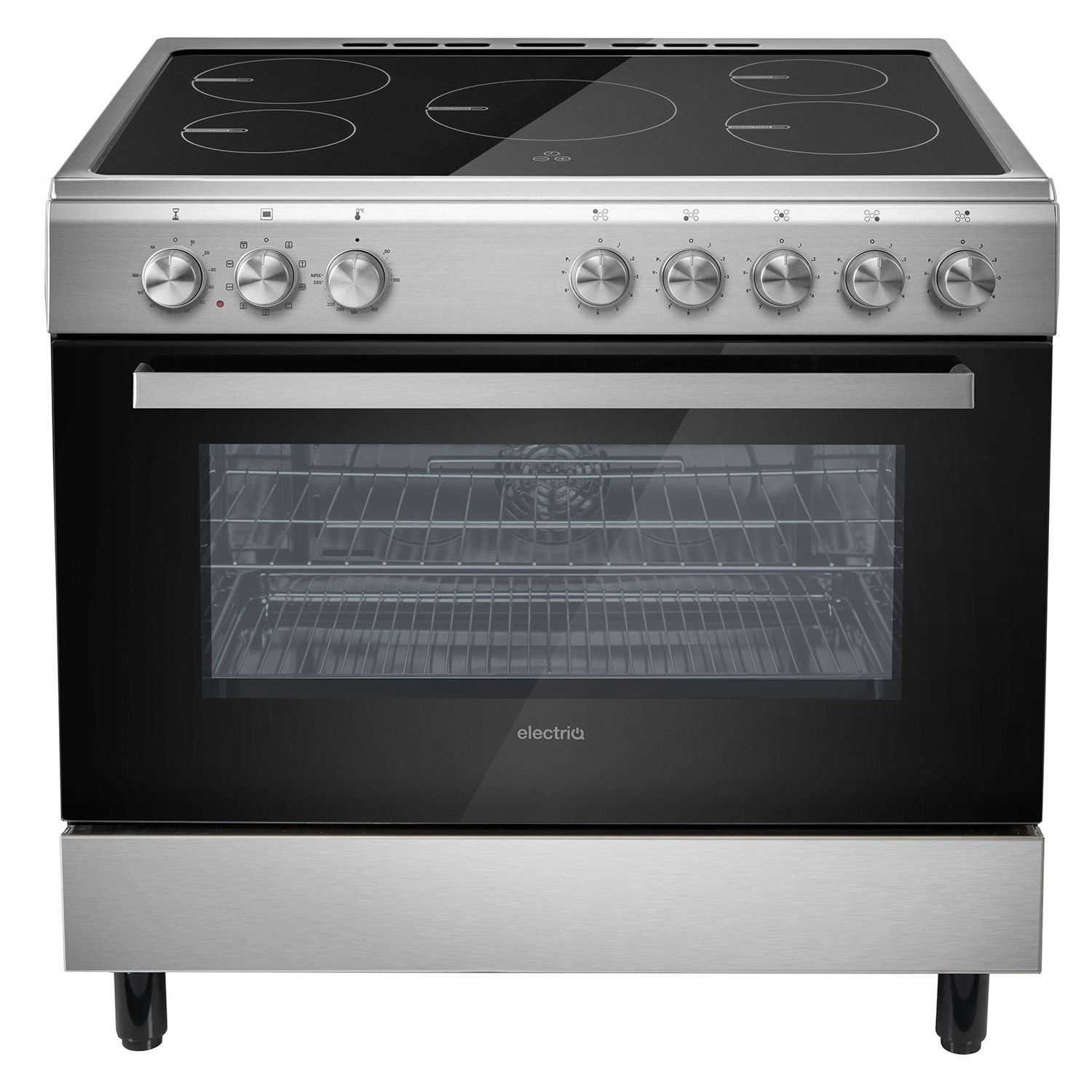 electriQ 90cm Single Cavity Induction Range Cooker - Stainless Steel ...