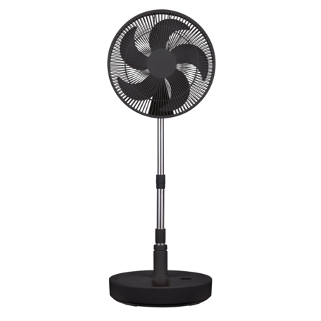 electriQ 12-inch Rechargeable and Foldable Black DC Pedestal Fan ...