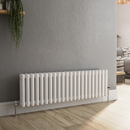 Reggio White Horizontal Triple Column Traditional Radiator 300x1010mm ...