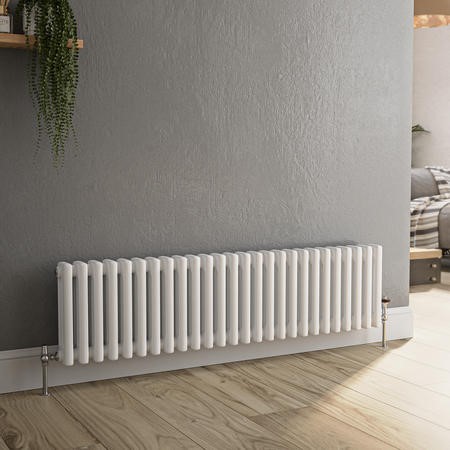 Reggio White Horizontal Triple Column Traditional Radiator 300x1190mm ...