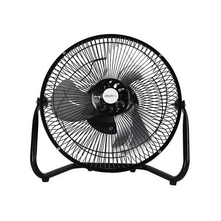 electriQ 9 Inch High Velocity Desk Fan Black Metal Body electriQ