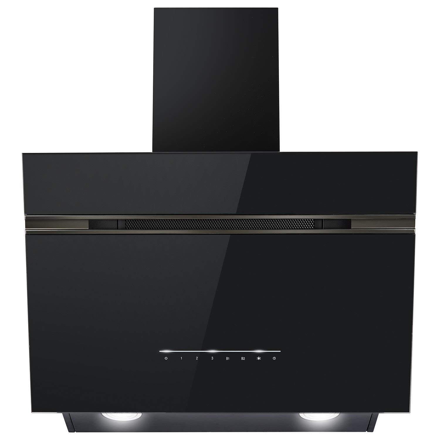 electriQ 60cm Super Silent Angled Cooker Hood - Black | electriQ