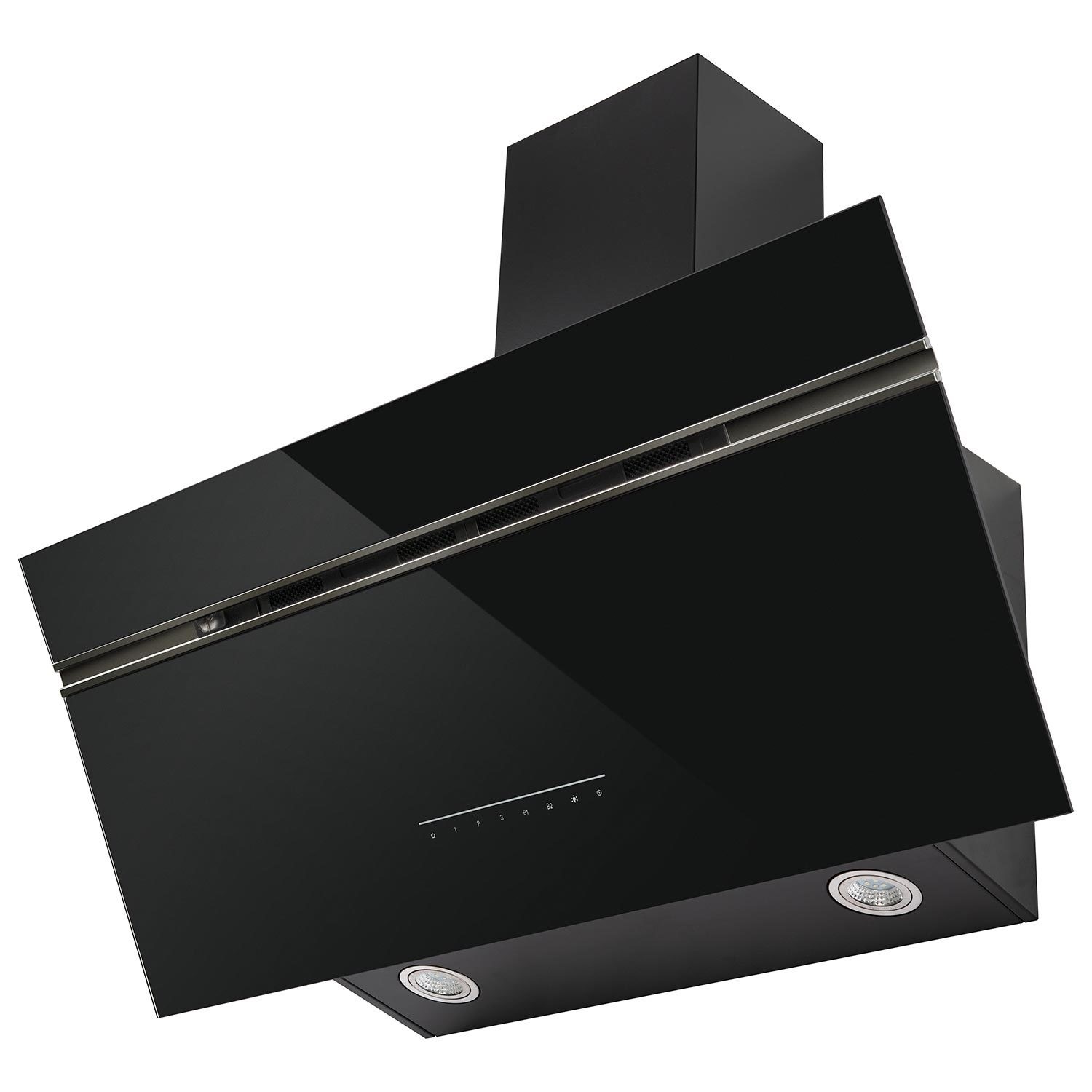 electriQ 90cm Super Silent Angled Cooker Hood - Black | electriQ