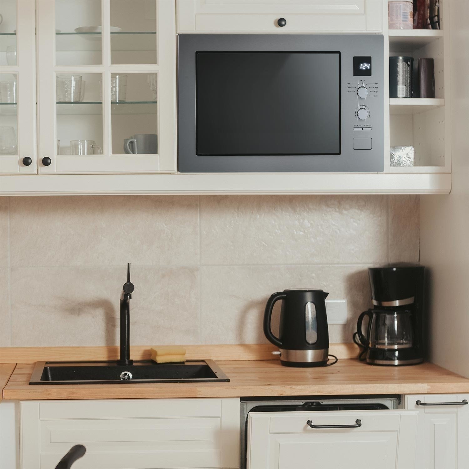 electriQ Built-In Microwave - Dark Inox | electriQ